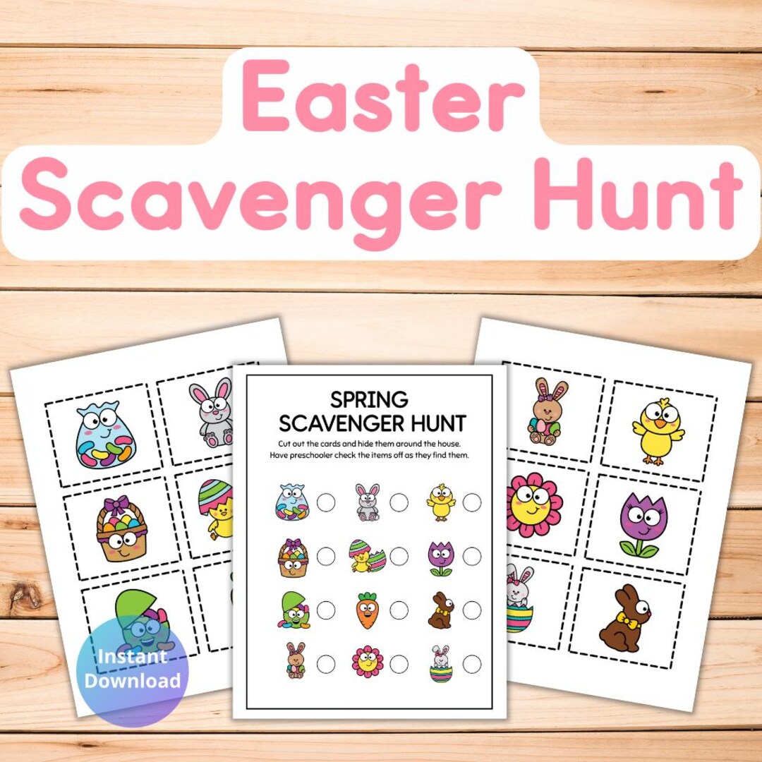 Easter Scavenger Hunt Printable Game for Preschool Kids, Fun Outdoor or ...