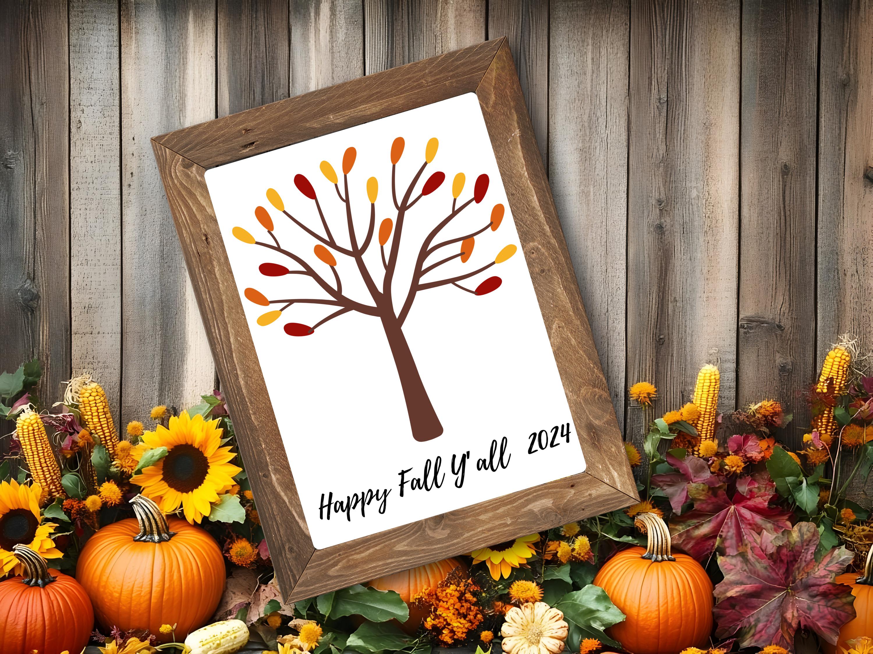 Happy Fall Y'all Kids Craft Printable | Fall Tree Fingerprint Craft ...
