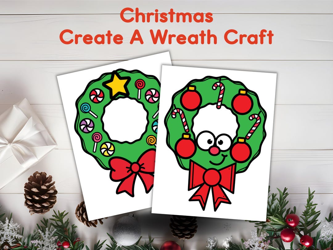 Christmas Wreath Craft for Preschoolers Printable | Preschool Christmas ...
