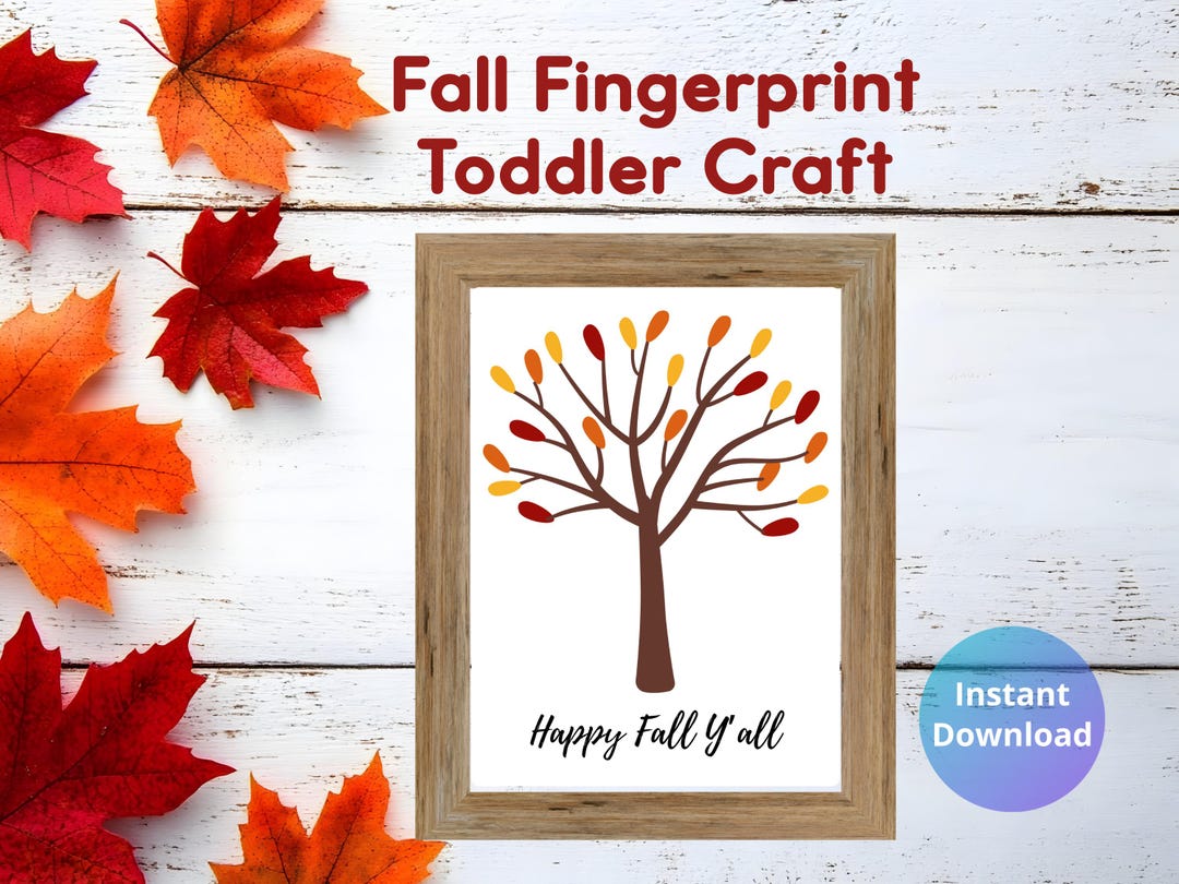 Happy Fall Y'all Kids Craft Printable | Fall Tree Fingerprint Craft ...