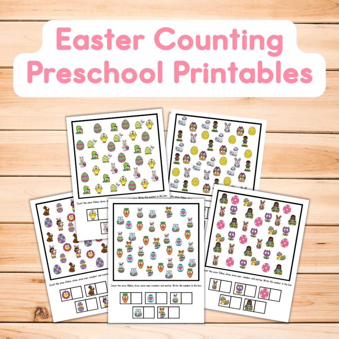 Preschool Easter Printable Seek and Find Counting Activity for Kids ...