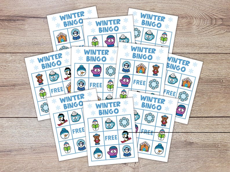 Winter Bingo Game Printable Preschool Activity - Fun Winter Classroom ...