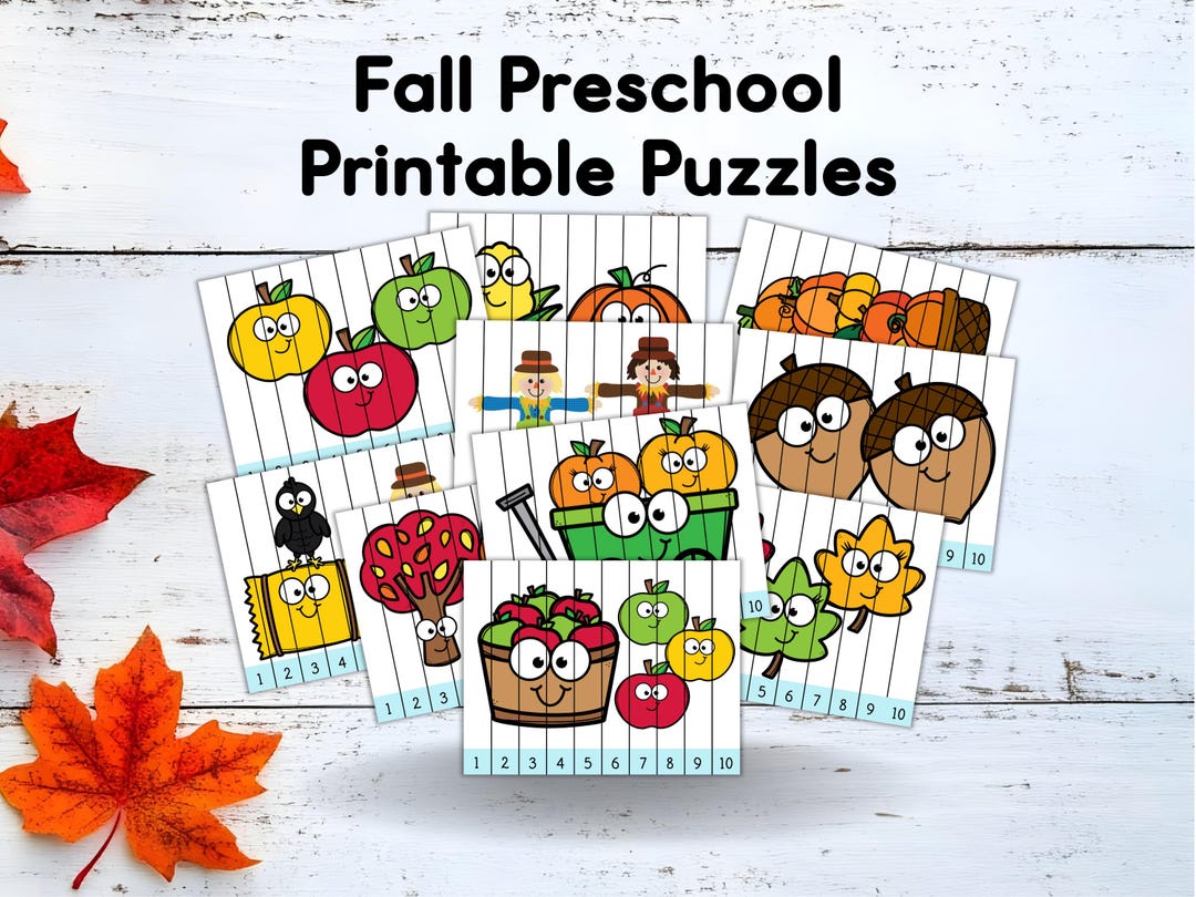 Fall Preschool Printable Puzzles | Montessori Activities for Kids ...