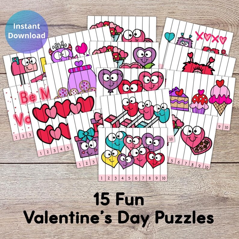 Preschool Printable Valentine Puzzles | Valentine's Day Printable ...
