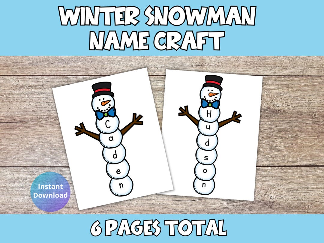 Snowman Name Craft for Kids | Christmas & Winter Craft Snowman Activity ...