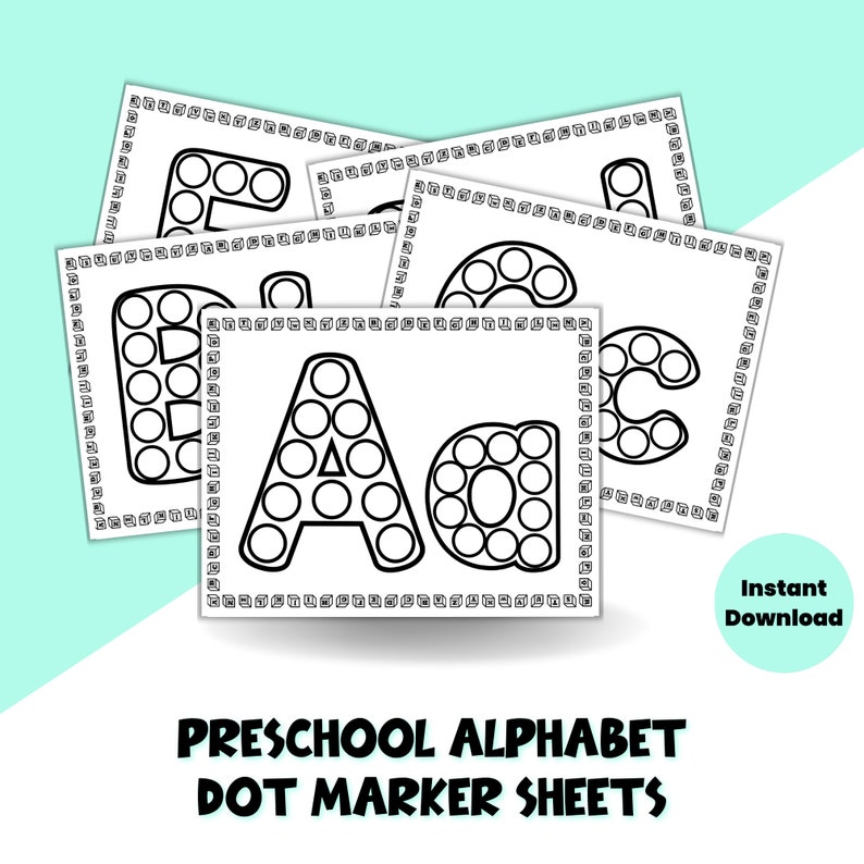 Do- A-dot Alphabet Printable Worksheets | Instant Download | Learning ...
