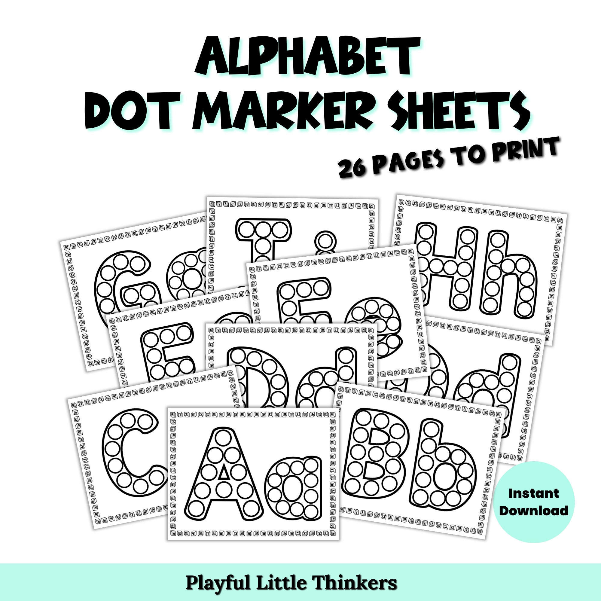 Do- A-dot Alphabet Printable Worksheets | Instant Download | Learning ...