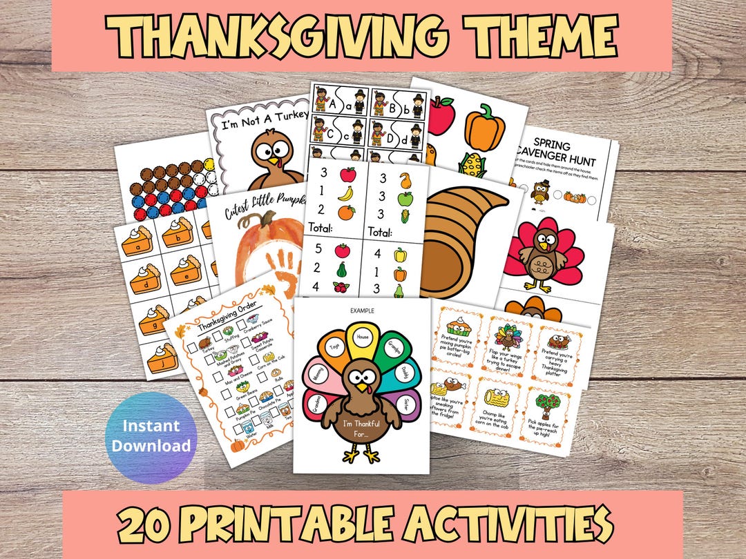 Thanksgiving Preschool Activities | Printable Thanksgiving Bundle ...