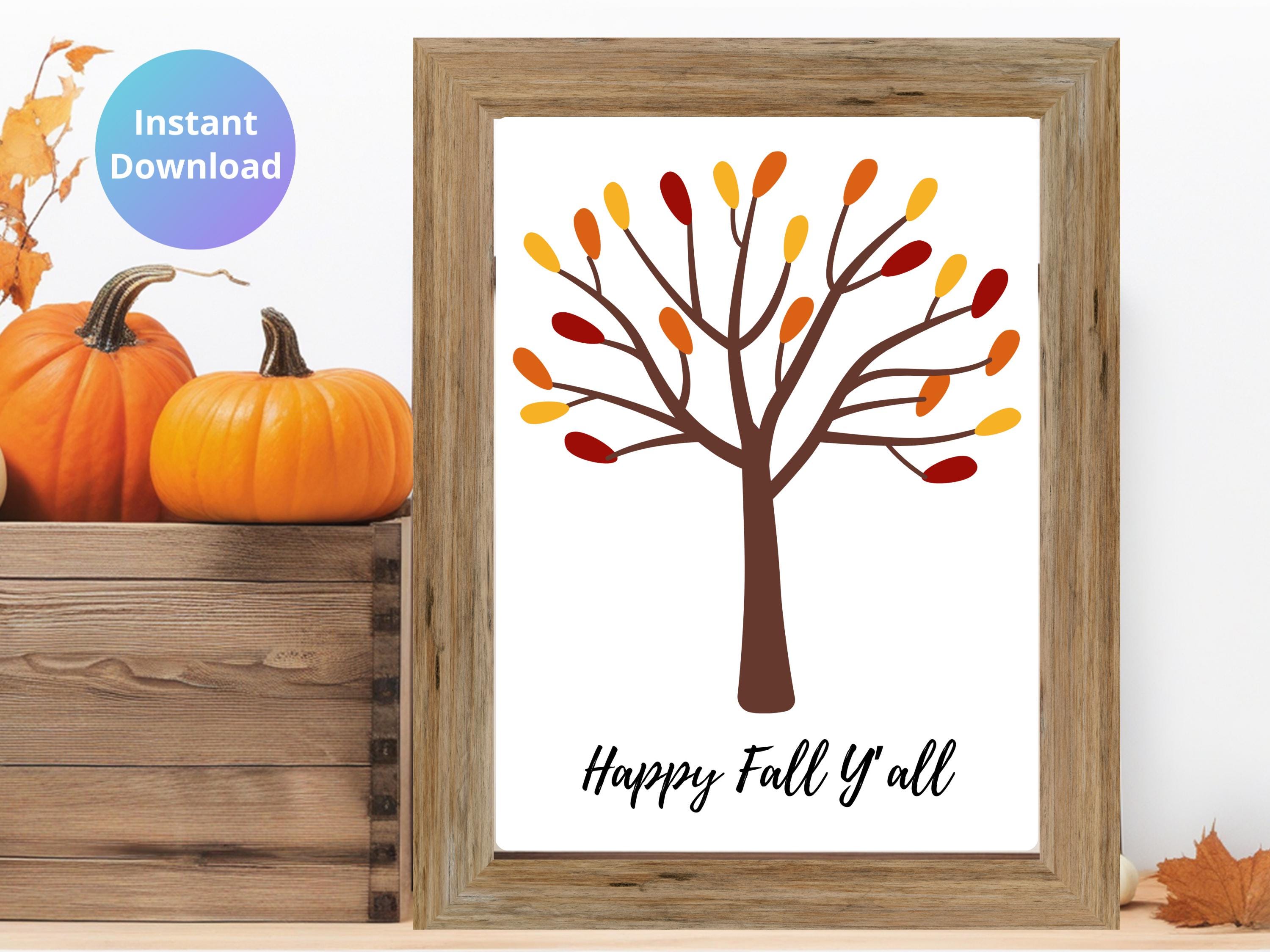 Happy Fall Y'all Kids Craft Printable | Fall Tree Fingerprint Craft ...
