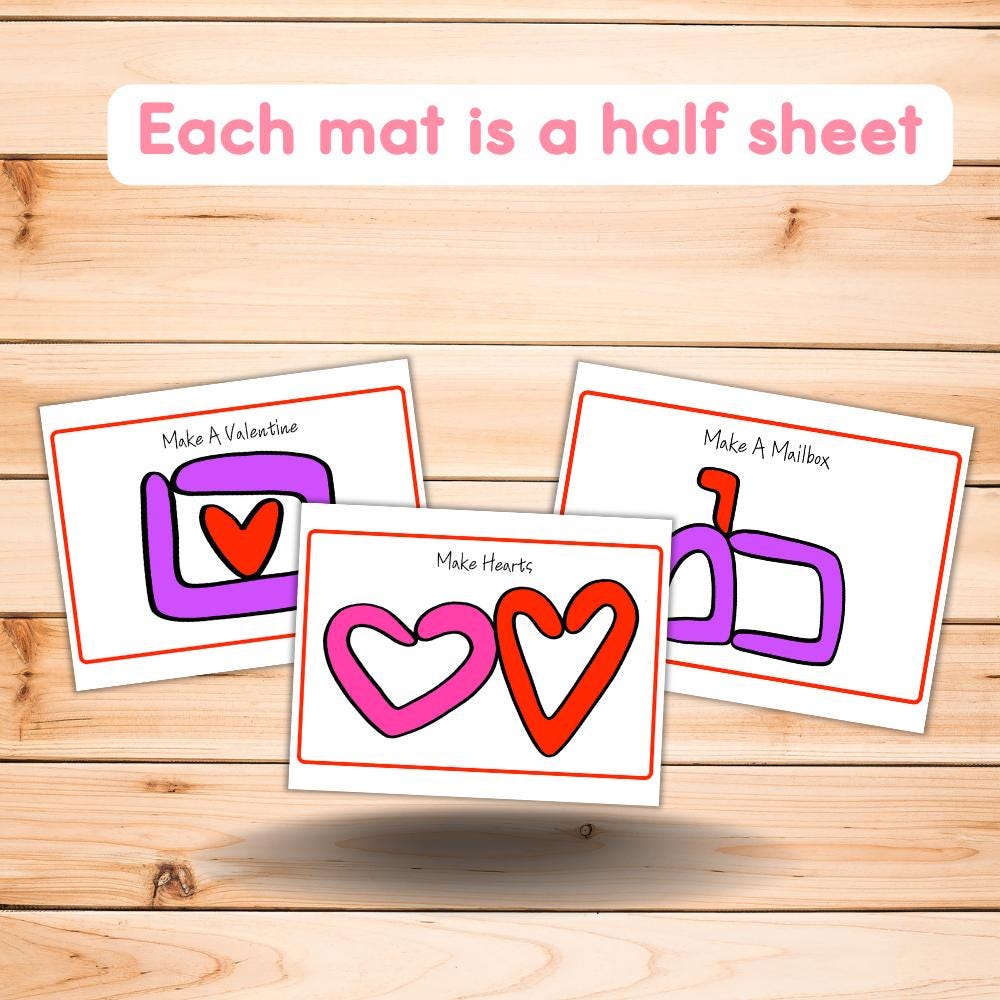 Valentine's Day Play Dough Mats Printable Toddler Activity | Fine Motor ...