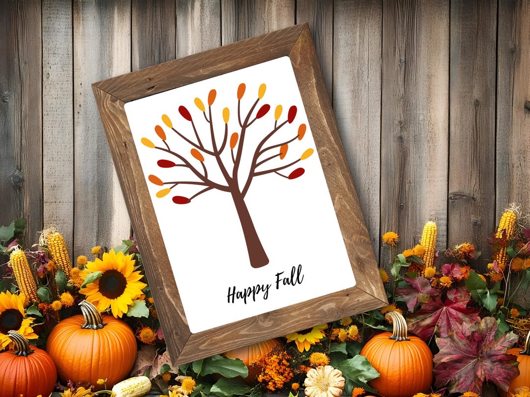 Fall Fingerprint Tree Craft | Toddler Handprint Art Digital Download ...