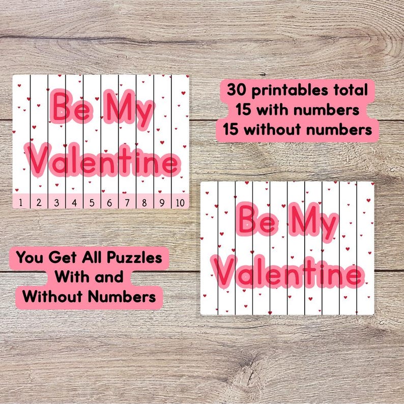 Preschool Printable Valentine Puzzles | Valentine's Day Printable ...