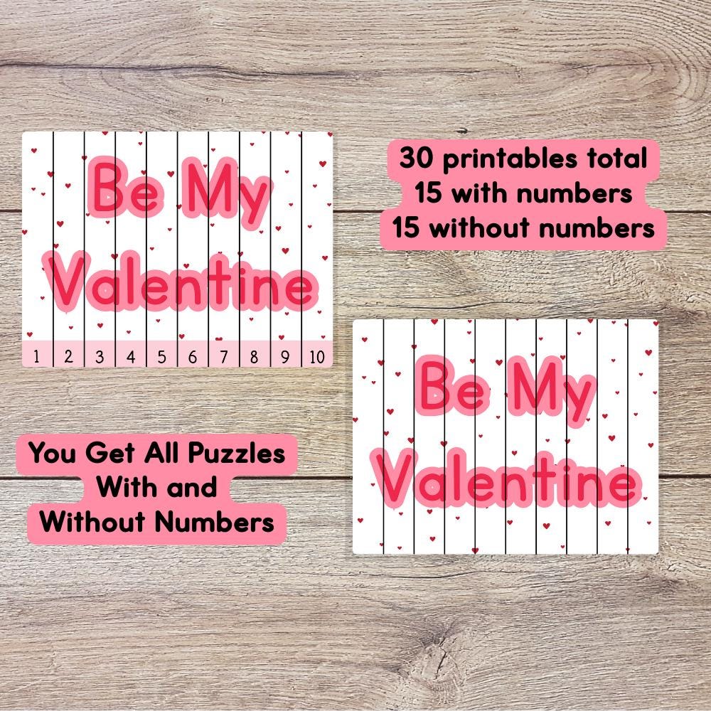 Preschool Printable Valentine Puzzles | Valentine's Day Printable ...