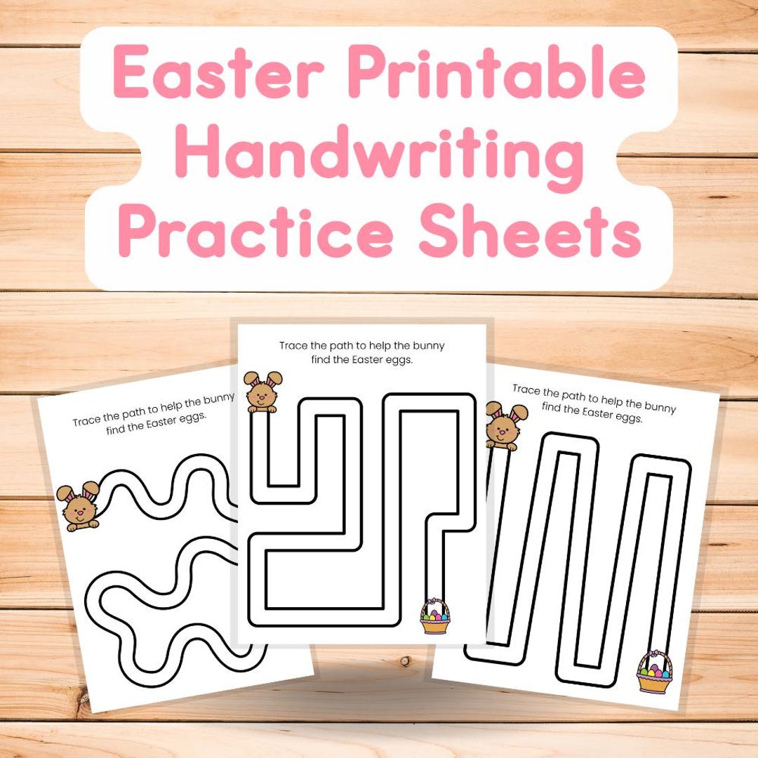 Preschool Easter Printable Handwriting Practice Mazes for Kids Learning ...
