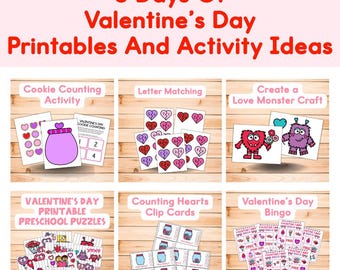 Printable Valentine's Day Kindergarten Activities Bundle - Etsy