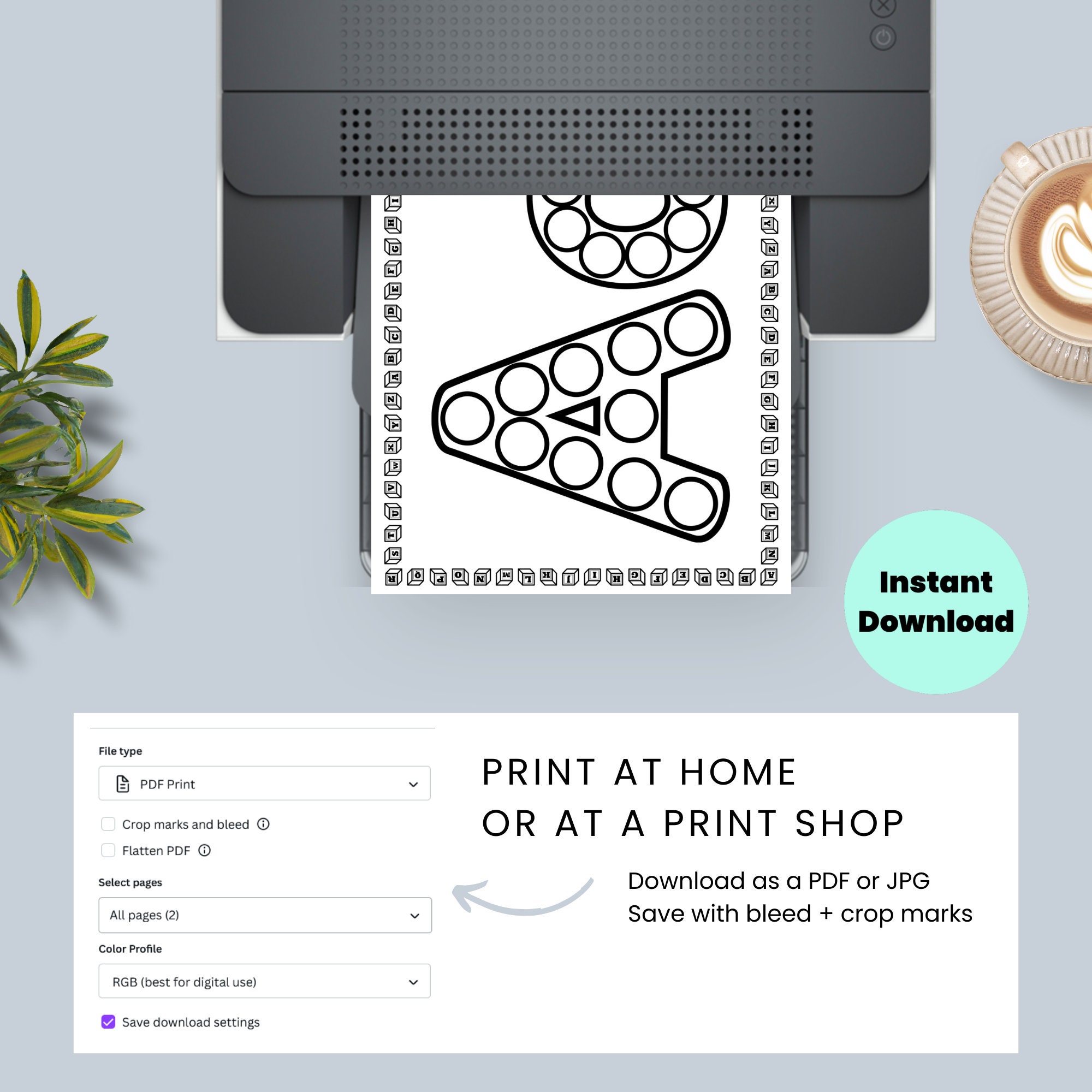 Do A-dot Alphabet Printable Worksheets Instant Download Learning ...