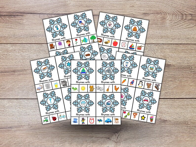 Winter Clothes Pin Rhyming Cards for Preschoolers & Kindergarten ...