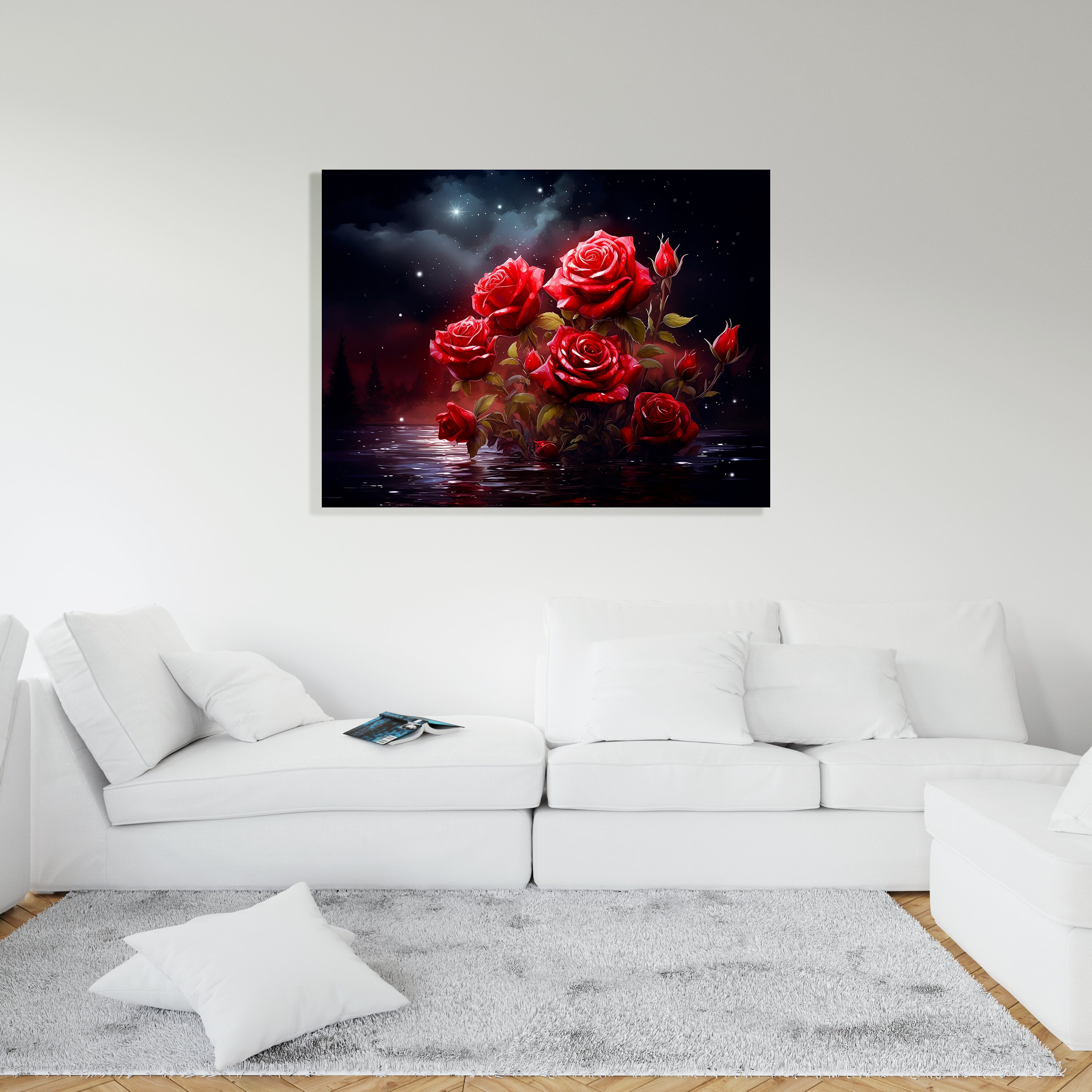 Red Roses Flower Bouquet Paint by Number PBN Color by - Etsy