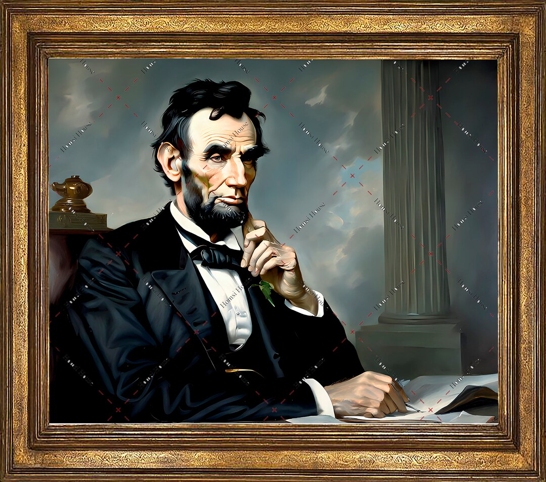 Abraham Lincoln Portrait | Wall Art Oil Painting | Vintage Décor ...