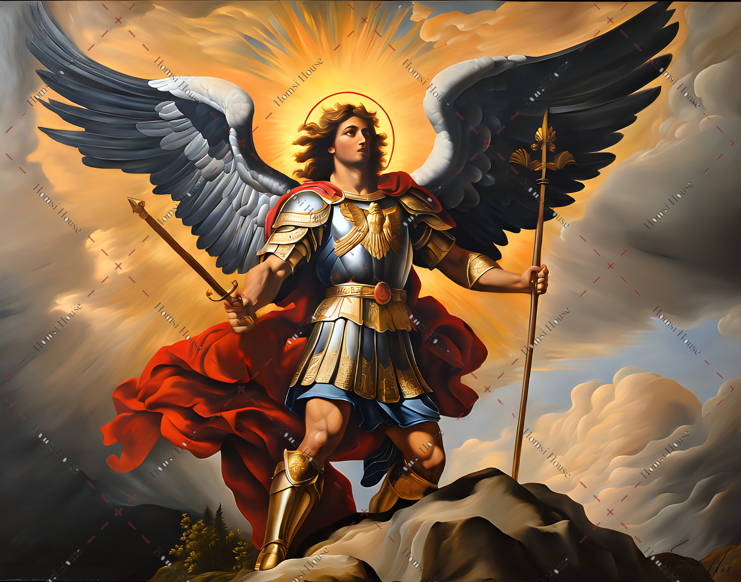 Saint Michael the Archangel| Wall Art Oil Painting | Vintage Décor | PRINTABLE Digital Download ...