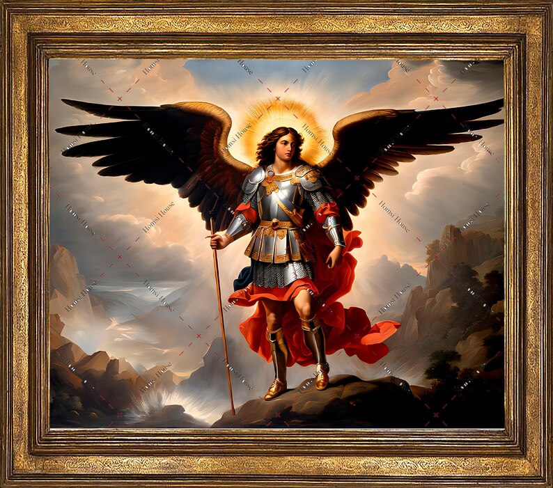St. Michael Wall Art Oil Painting Vintage Décor PRINTABLE Digital ...