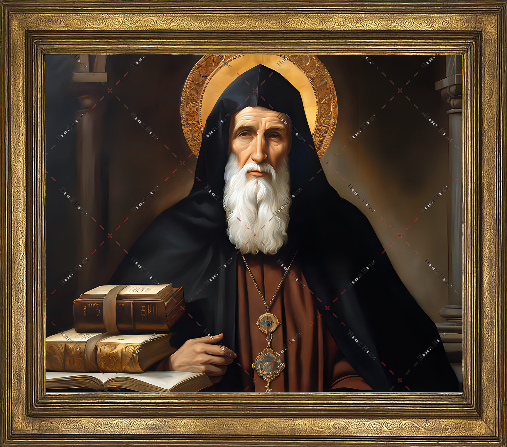 Saint Benedict of Nursia Wall Art Oil Painting Vintage Décor PRINTABLE ...