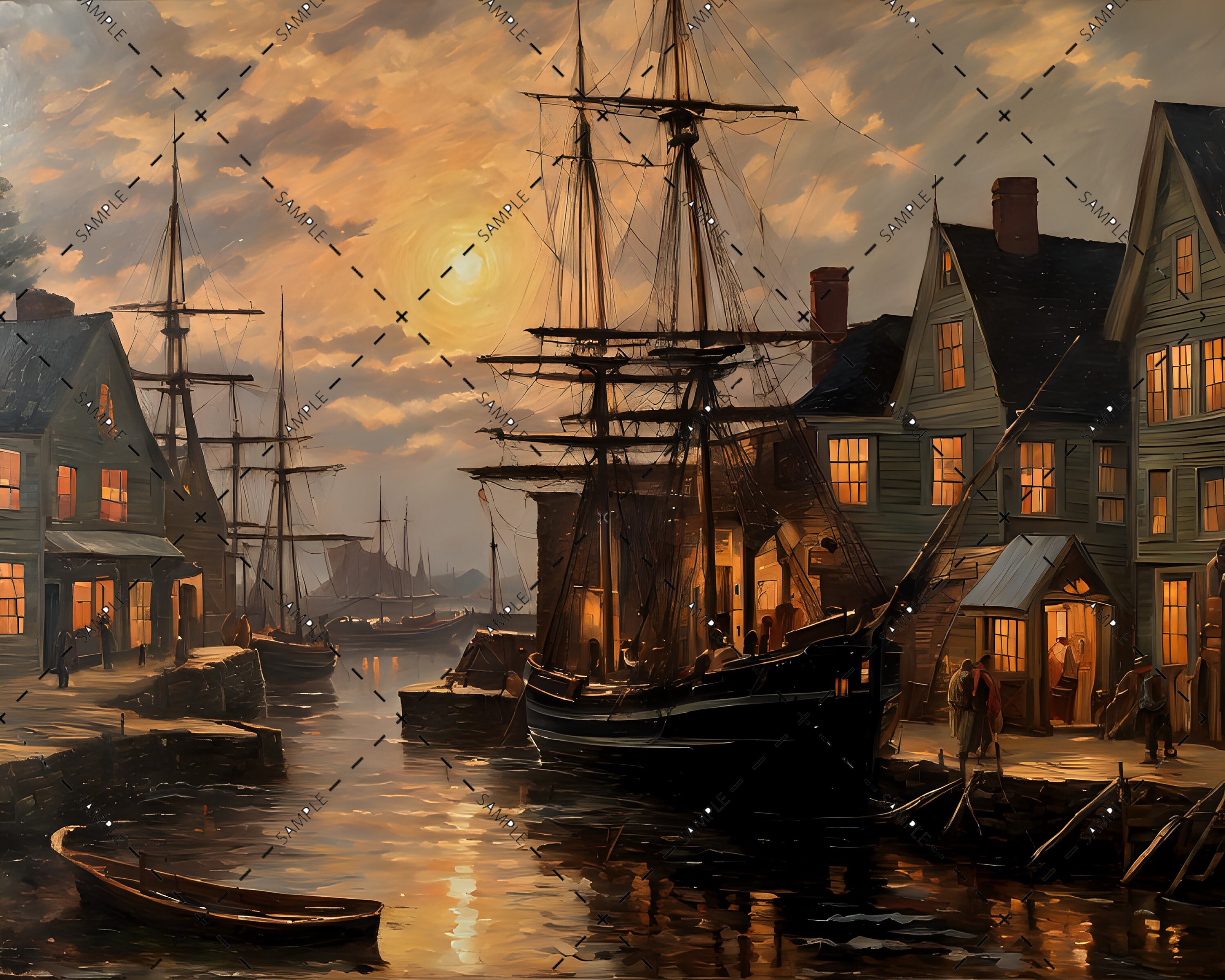 Seascape Painting, Sailing Ship Painting, Nautical Decor, Old Ship ...