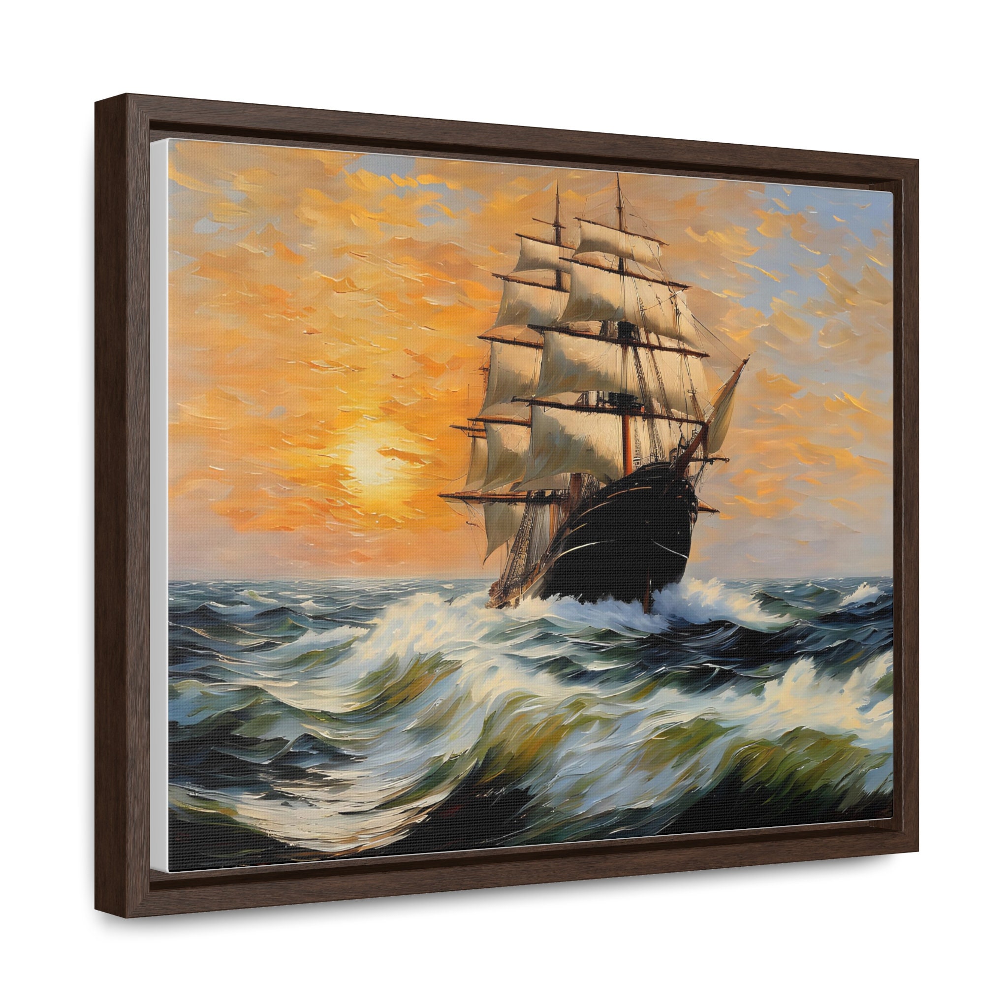 Seascape Painting, Sailing Ship Painting, Nautical Decor, Old Ship ...