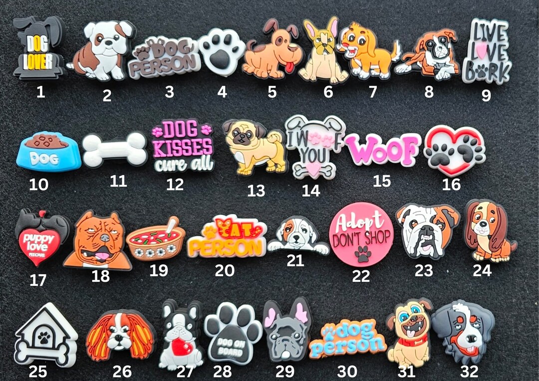 Kawaii Dog Croc Charms Series Themed Pin Badge Shoe Accessories - Etsy