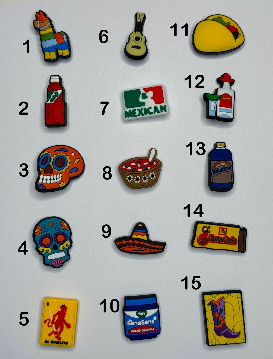 Croc Charms Funny Mexican Food Cute Shoe Charms for Sandals PVC Jibz ...