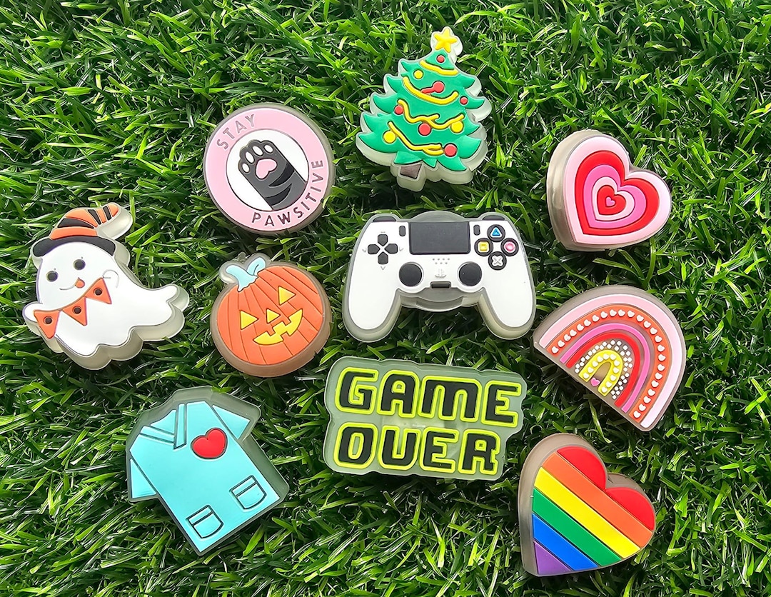 LED Croc Charms Pin Badge Accessories Halloween Ghost Pumpkin Rainbow ...