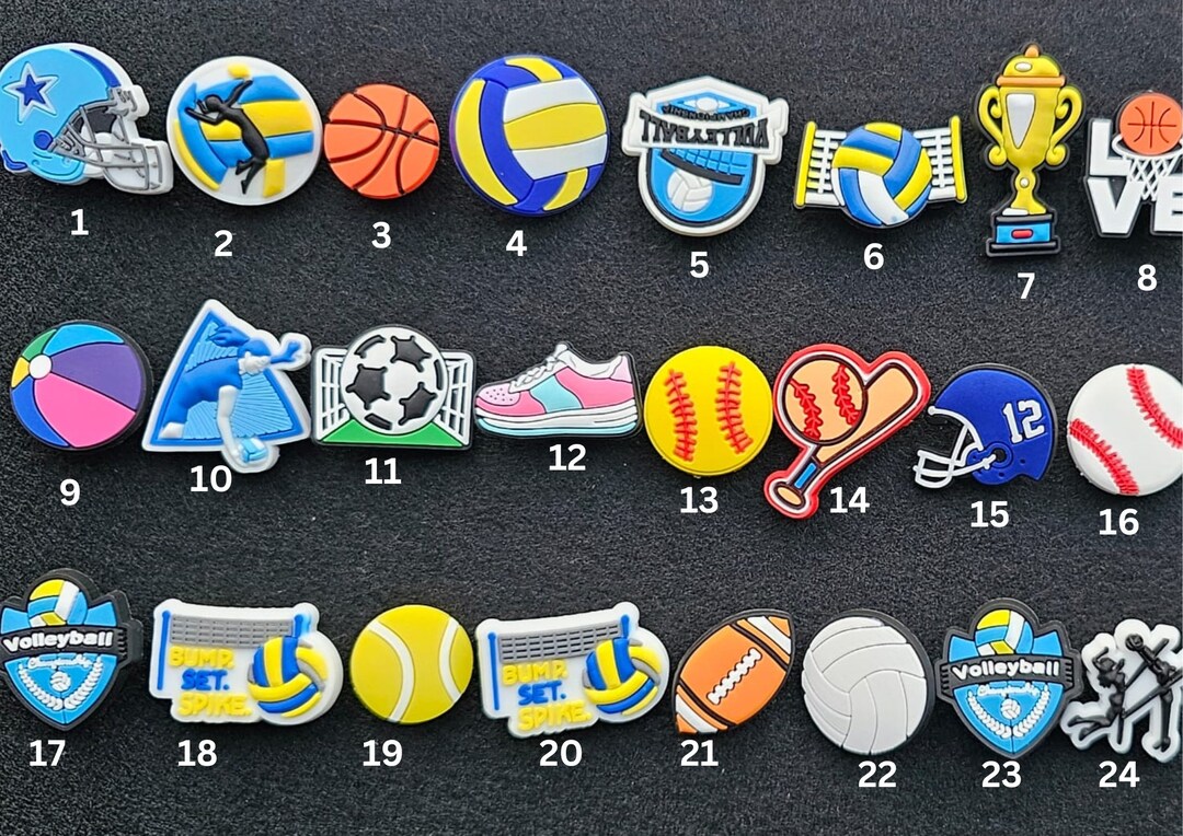 Various Sports Croc Charms Pin Badge Shoe Accessories Kids Croc Charms ...