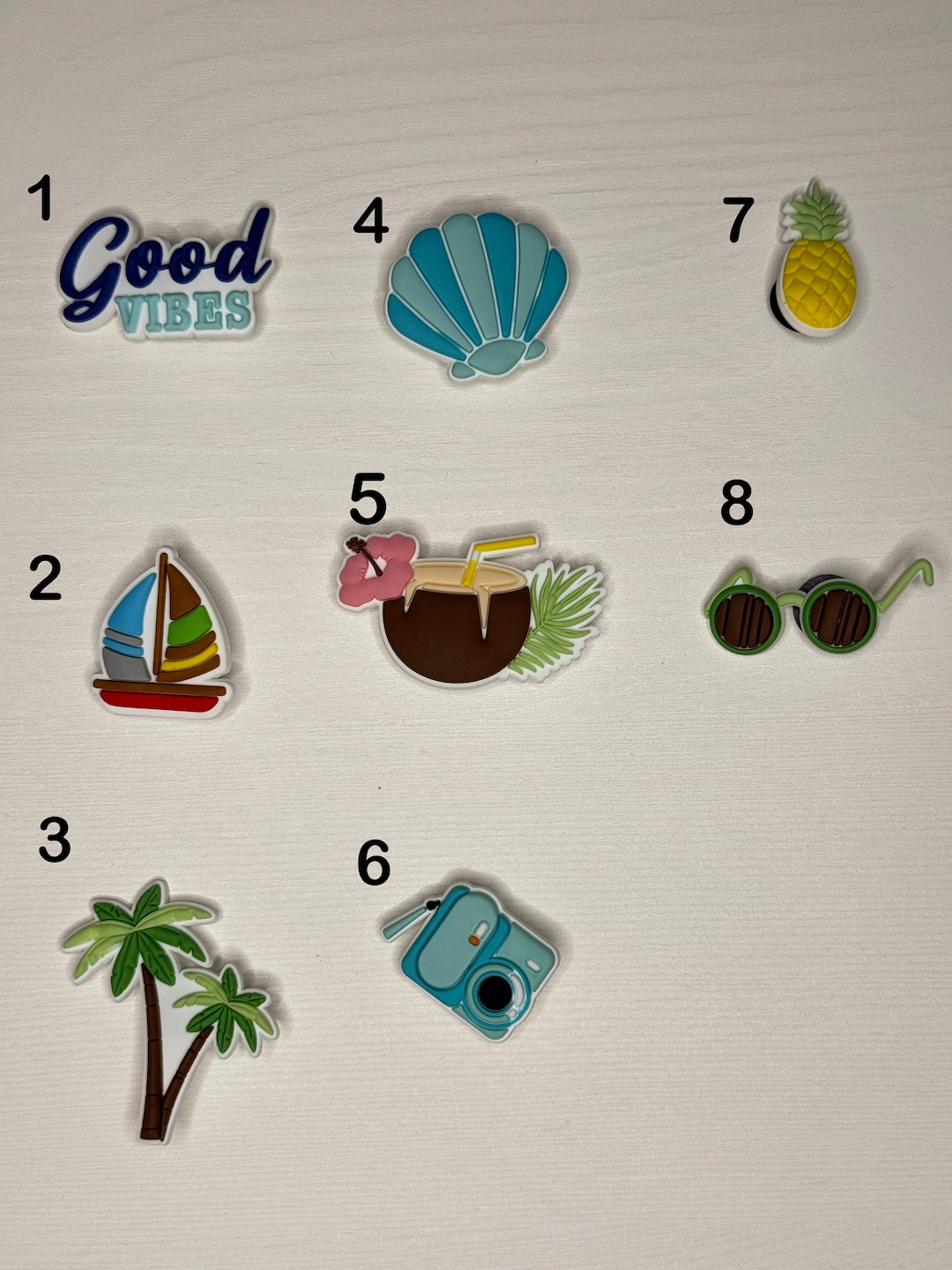 Tropical Holiday Croc Charms Summer Cute Designs Kawaii Shoe Charms ...