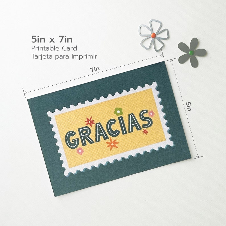 Tarjeta De Gracias Para Imprimir, Spanish Thank You Printable Greeting ...