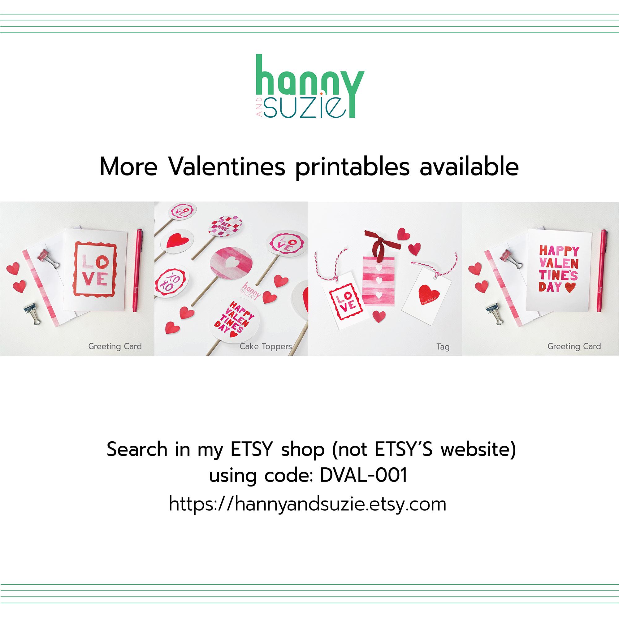Valentine Printable Pennant Flags Bundle, Cute Valentine's Day Gift ...