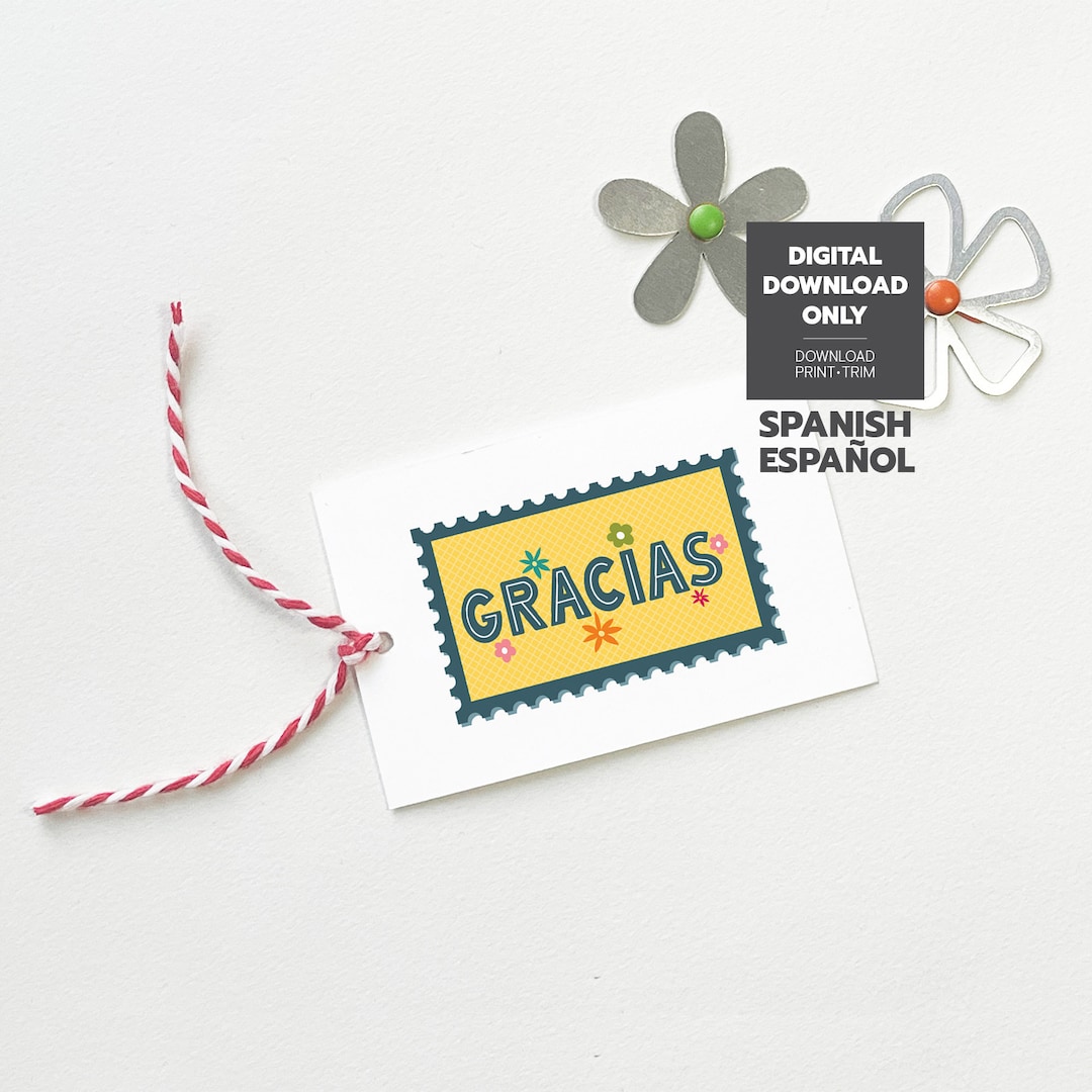 Printable Spanish Gracias Gift Tags, Etiquetas De Gracias Para Imprimir ...