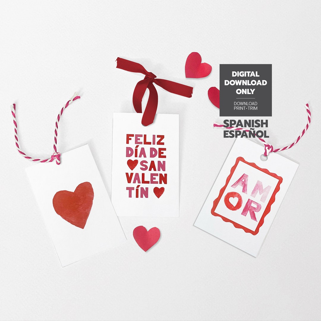 Etiquetas De Regalo Del Día De San Valentín Para Imprimir, Spanish ...