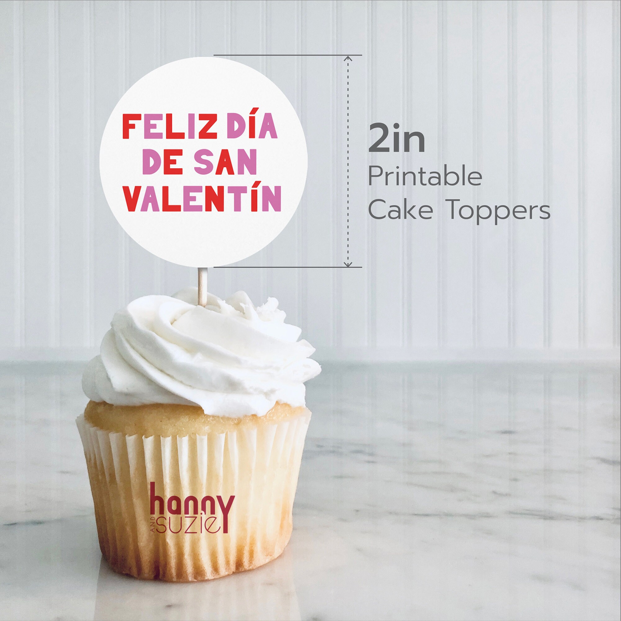 San Valentin Printable Cupcake Toppers, Spanish Valentines Day Party ...