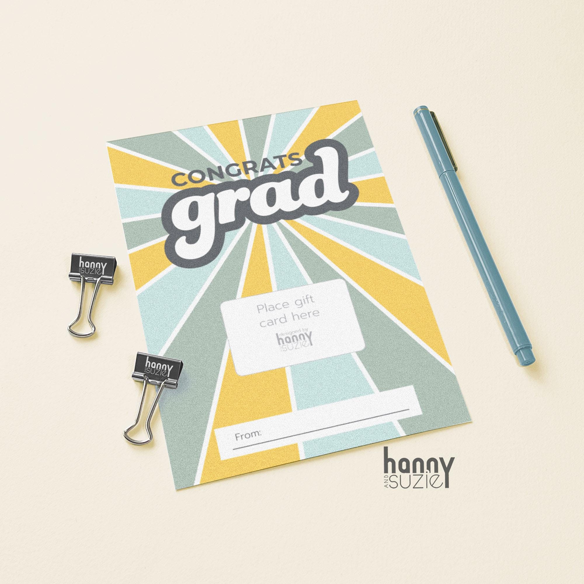 Printable Graduation Gift Card Holder, Congrats Grad Gift Card Holder ...