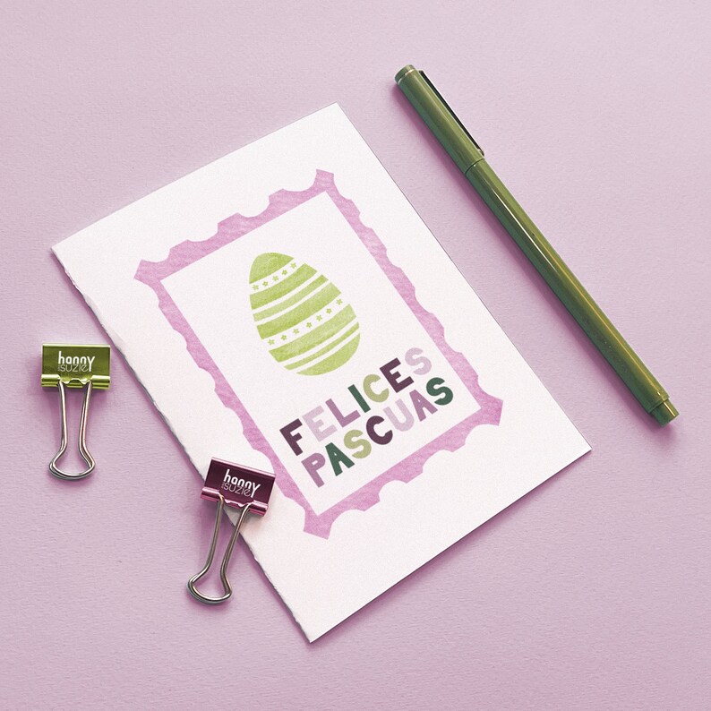 Printable Happy Easter Spanish Greeting Card, Tarjeta Felices Pascuas ...