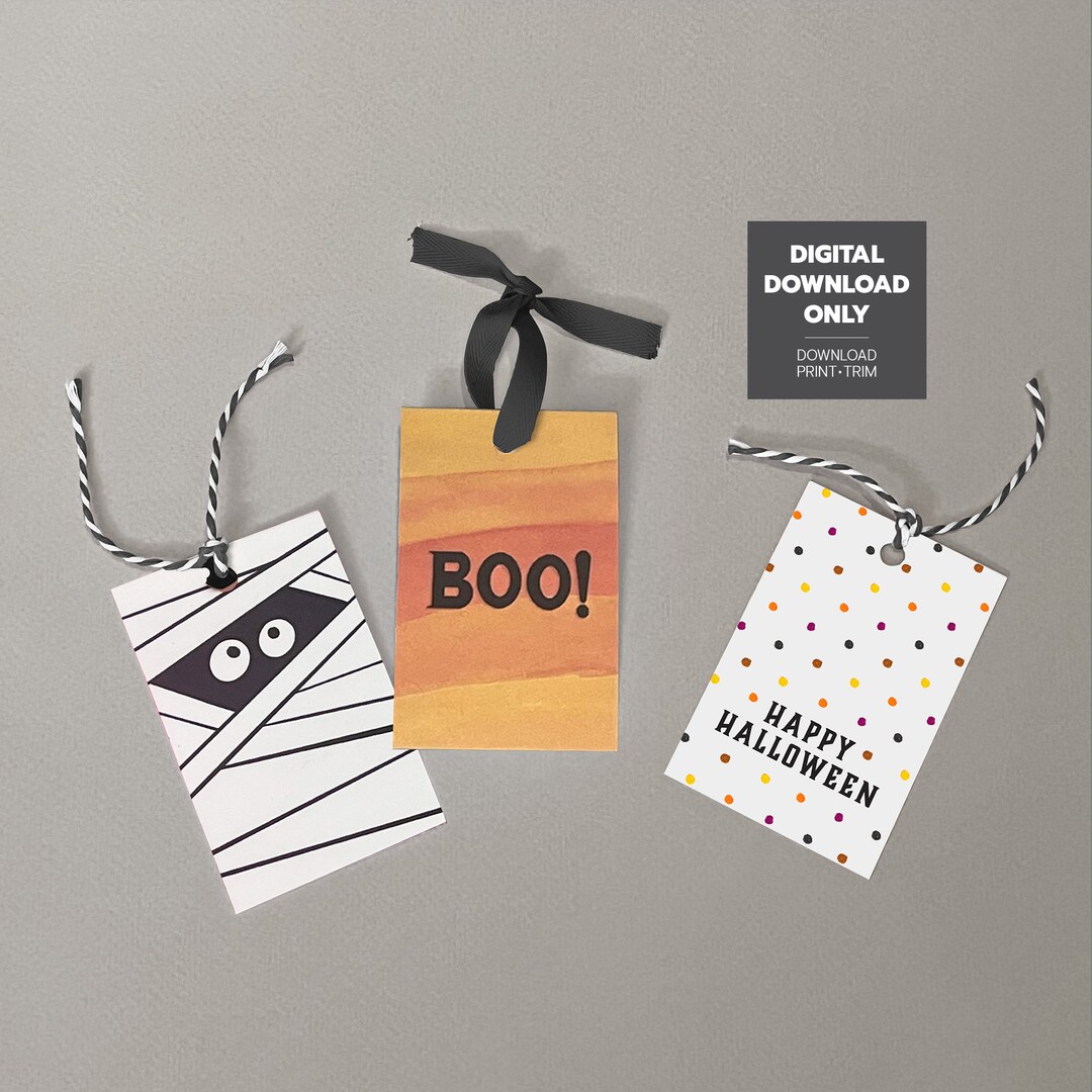 Printable Halloween Tag Happy Halloween Gift Tag Trick or - Etsy