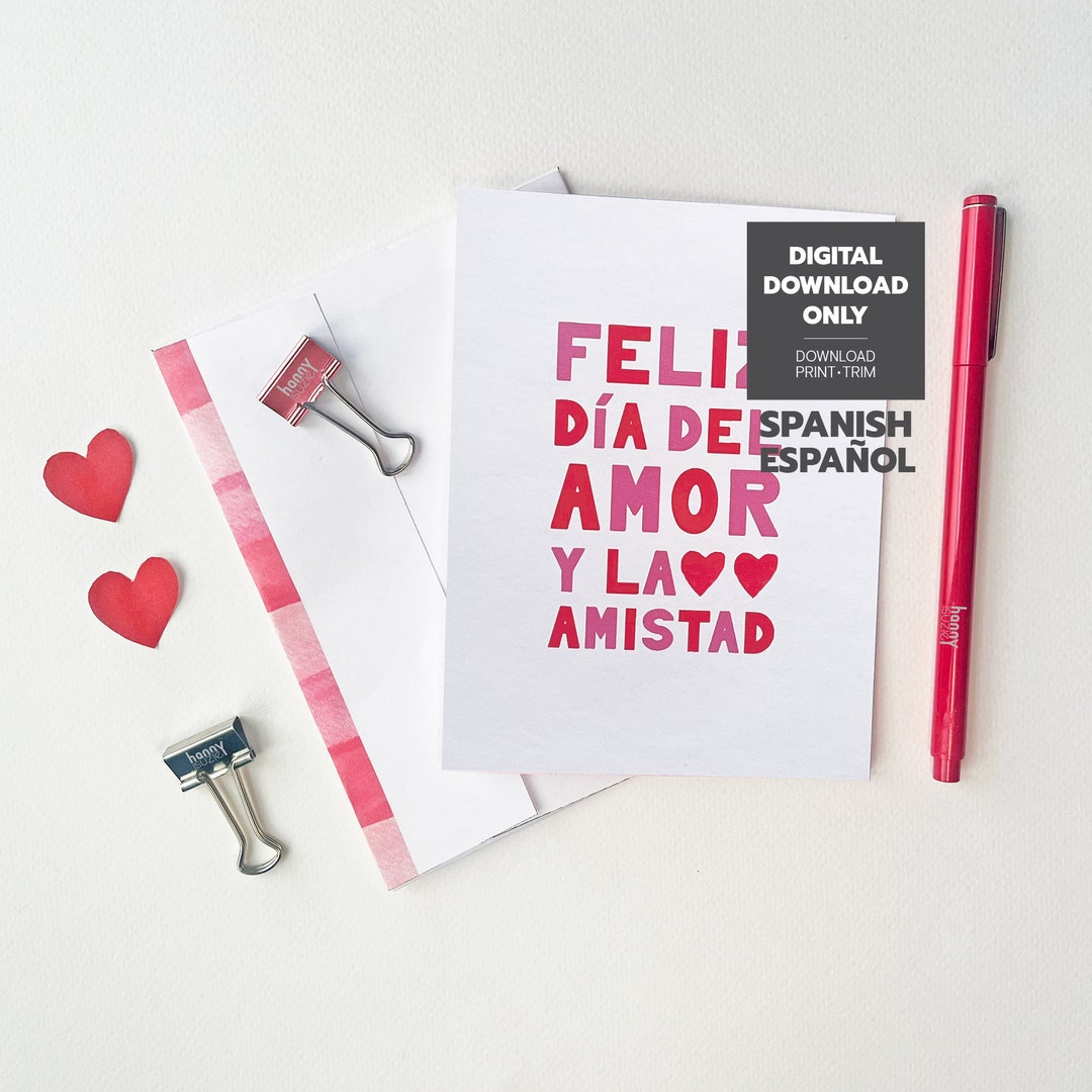 Tarjeta Dia Del Amor Para Imprimir, Printable Dia De La Amistad Spanish ...