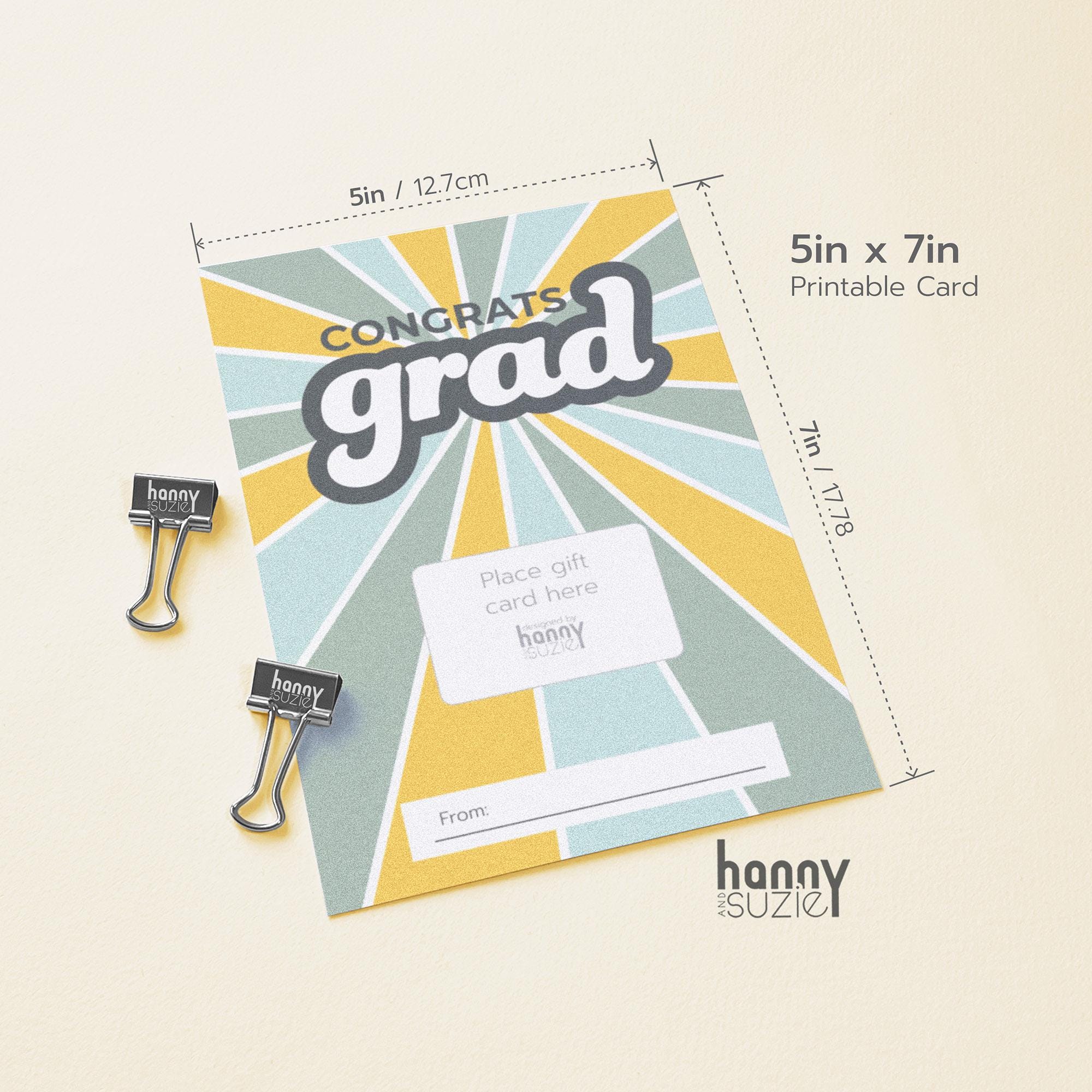 Printable Graduation Gift Card Holder, Congrats Grad Gift Card Holder ...