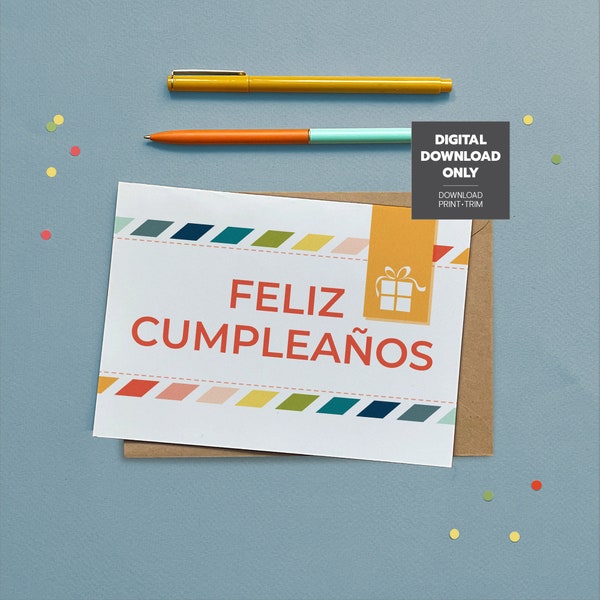 Printable Spanish Birthday Card - Etsy