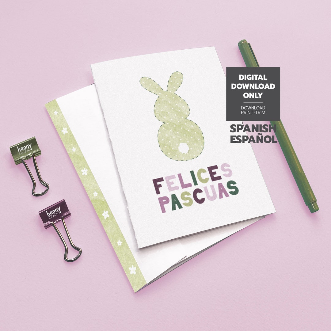 Easter Printable Spanish Greeting Card, Tarjeta Felices Pascuas ...