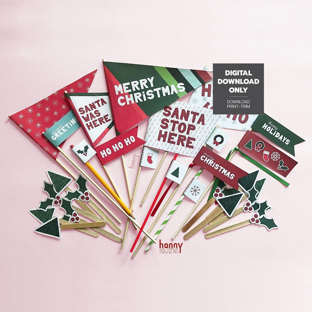 Christmas Printable Pennant Flags Bundle, Santa Pennants, Holiday Treat ...