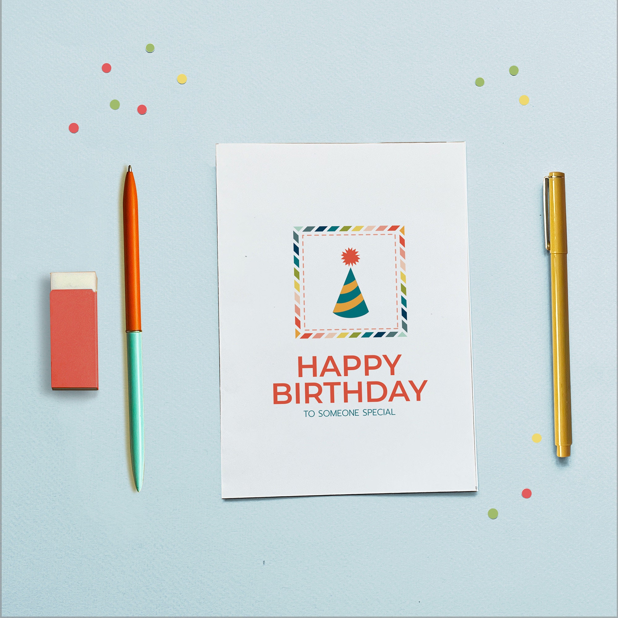 Printable Birthday Hat Card, Birthday Card, Happy Birthday Card ...