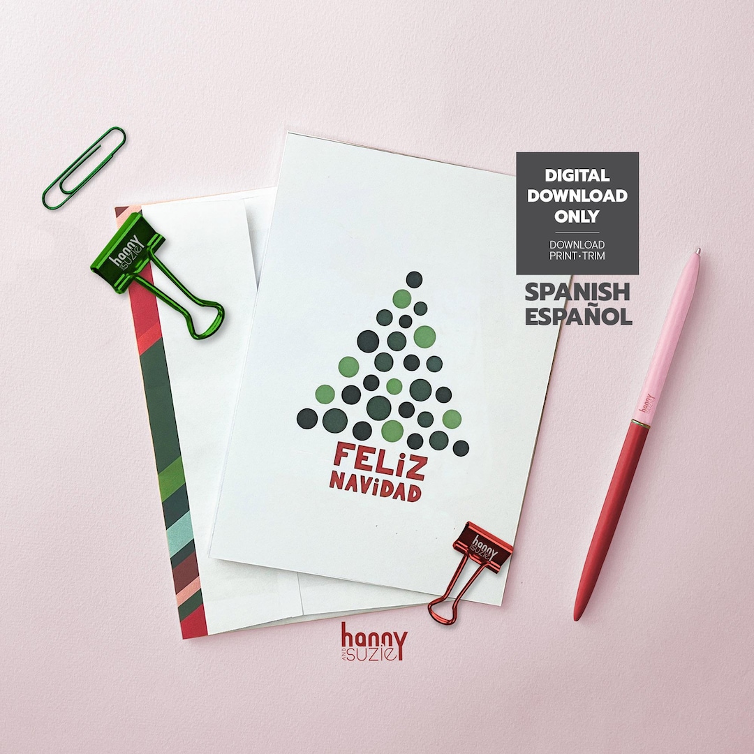 Tarjeta Feliz Navidad Para Imprimir, Printable Spanish Merry Christmas ...
