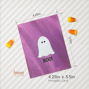 Printable Happy Halloween Card, Halloween Ghost , Spooky Boo Card ...