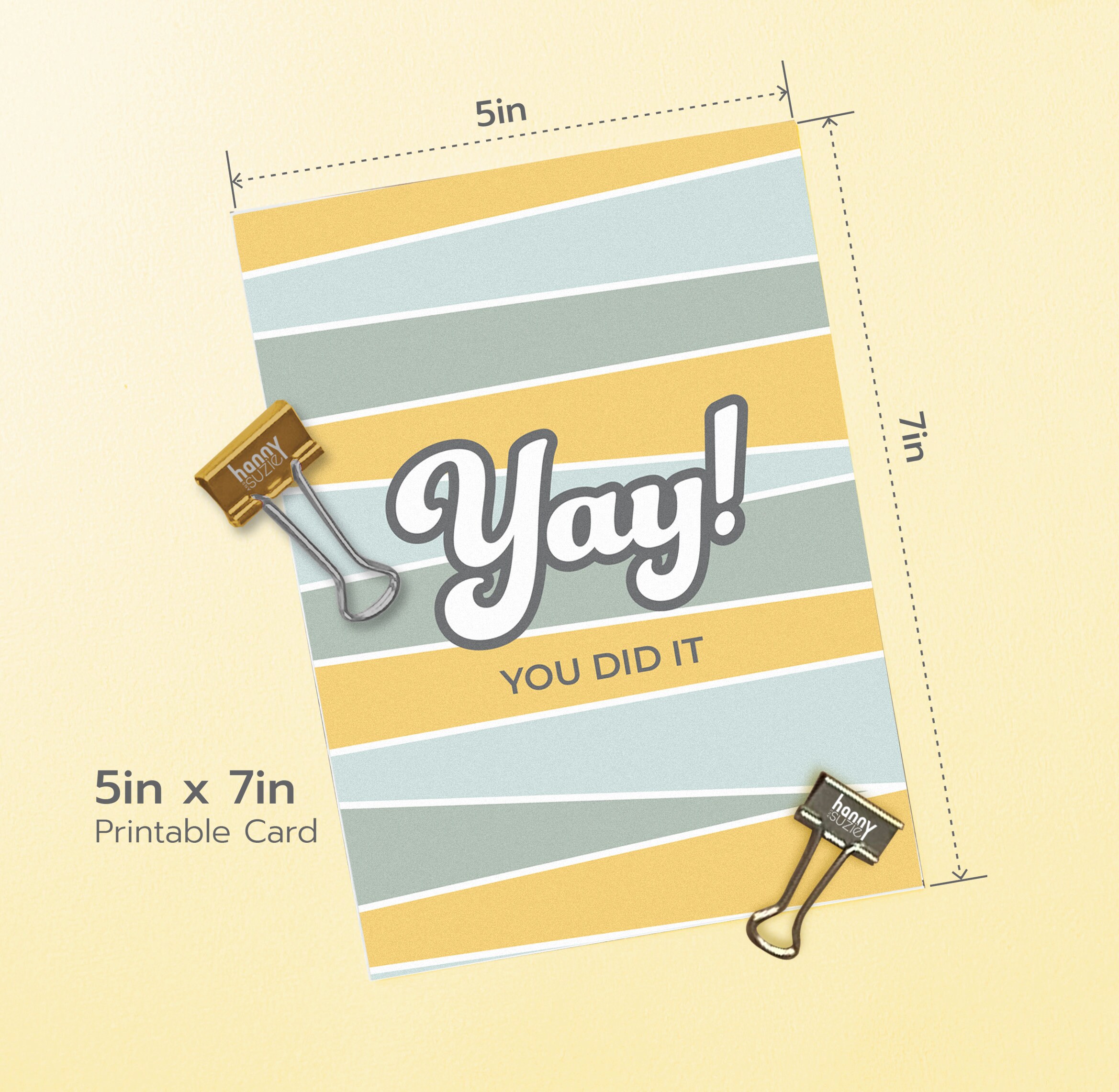 Yay You Did It Printable Card, Congratulations Card, Instant Download ...